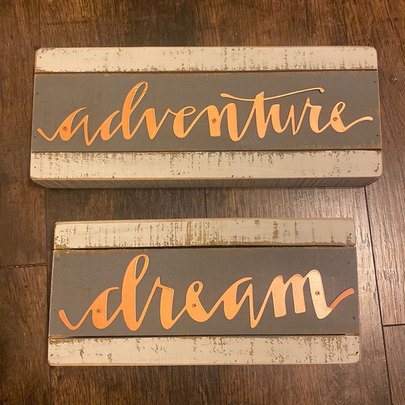 Wall Decor | Home Decor Adventure And Dream Wooden Signs | Poshmark